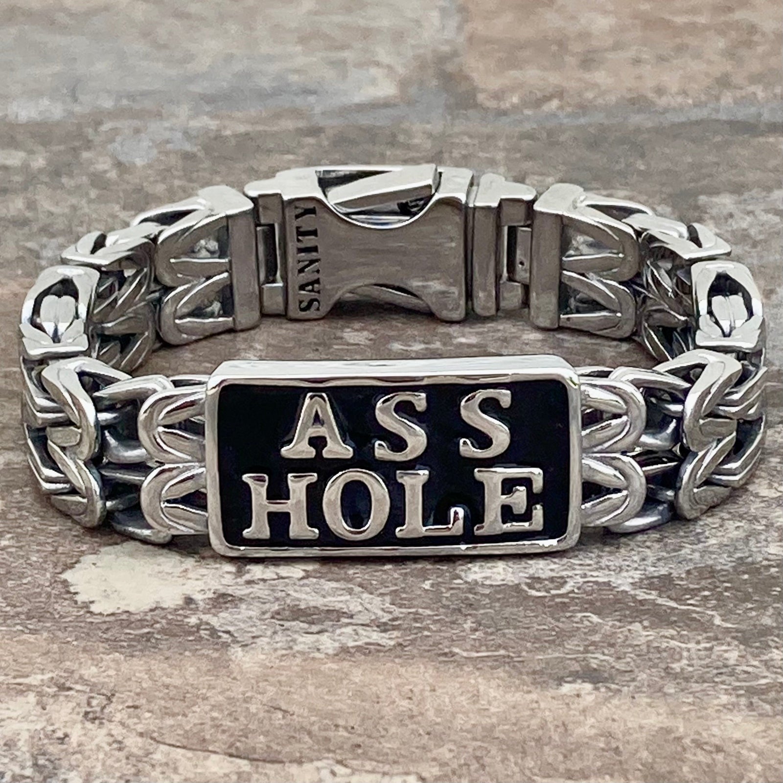 "Chain Mail" Bracelet - Custom - A Hole Silver - 1/2 inch wide - B85