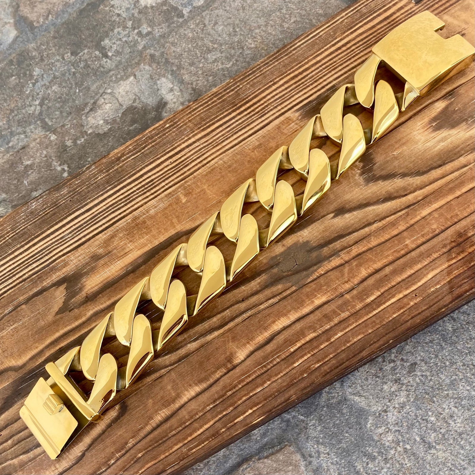 Bagger Bracelet - Gold - 1.25" Wide - The Classic - B30