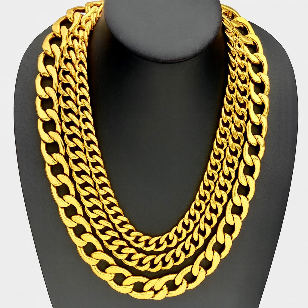 Necklace Cuban -3/4" Easy Biker - Gold Key West - CNK18