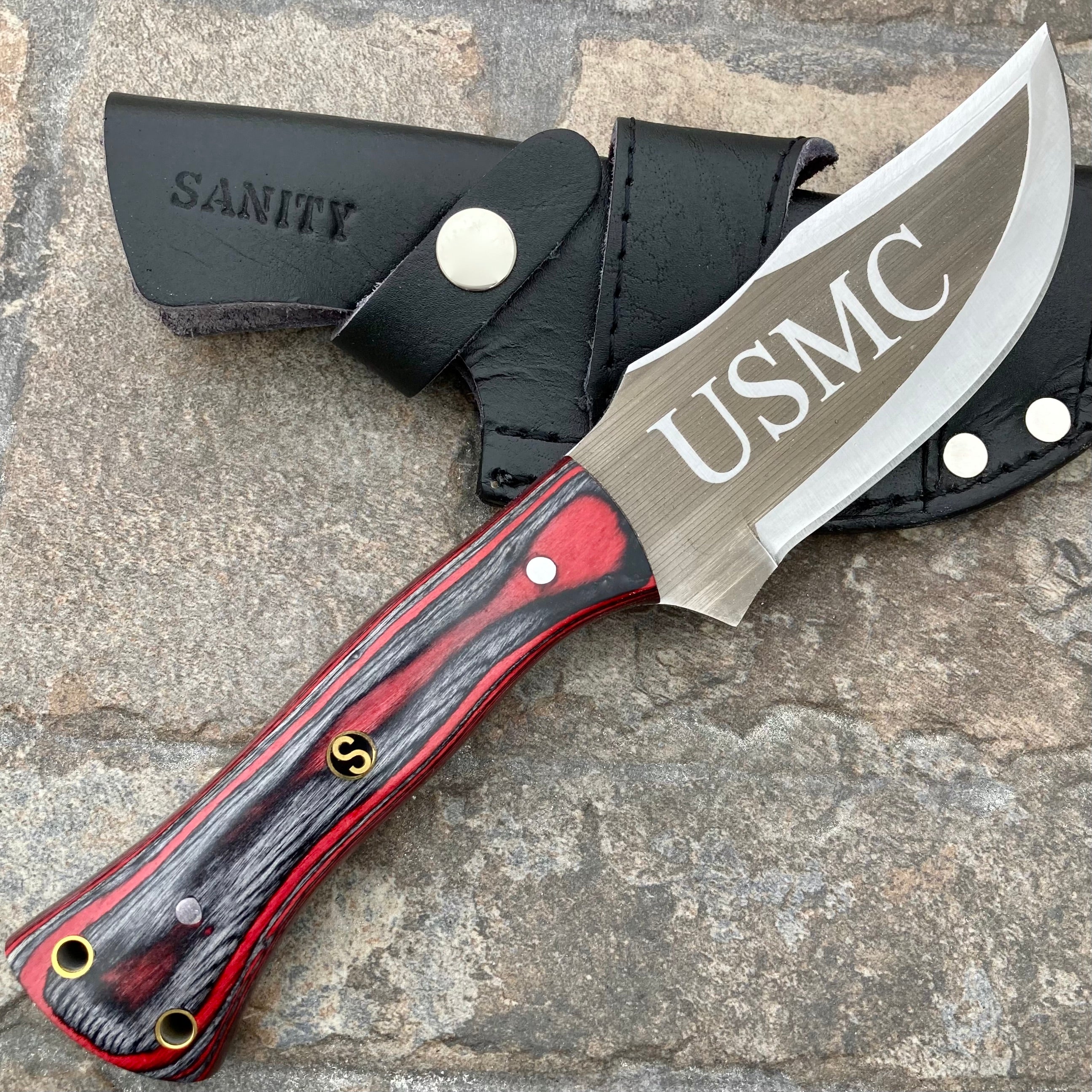 BUY 1 GET 1 FREE - 10” Rough Rider Series - USMC - Red & Black Wood