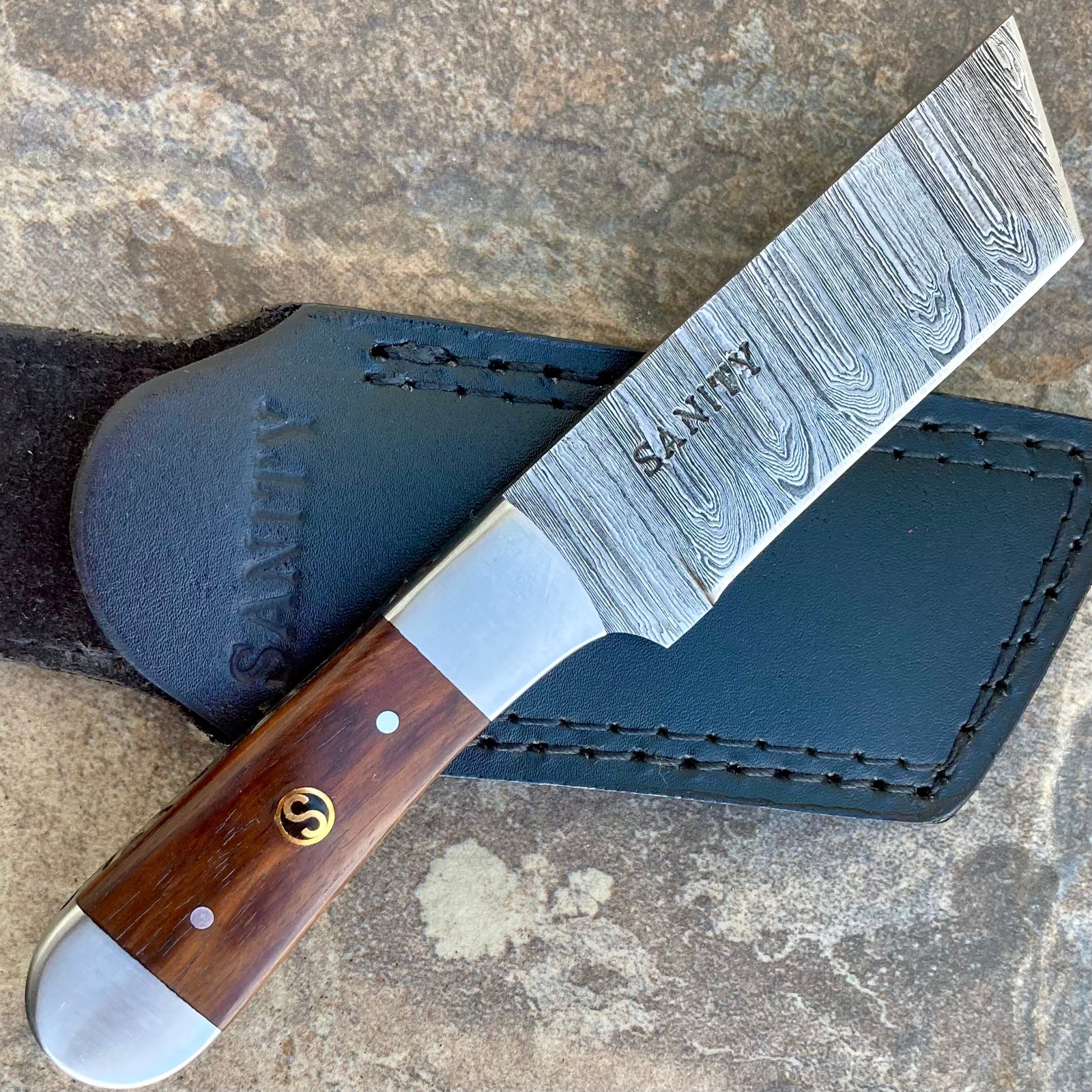 Boot Sheath W/Clip - 6" Cole Younger - Tanto - Mahogany - CYT05