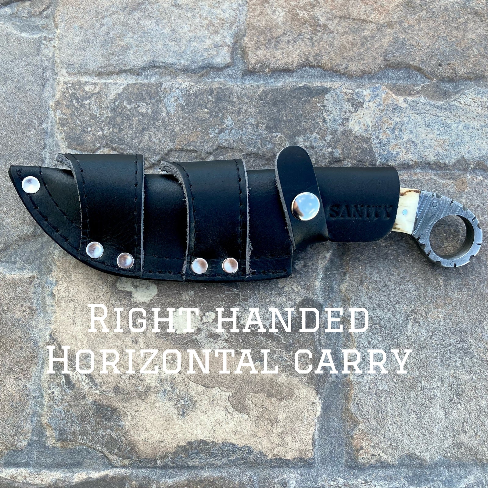 9” Al Capone - “We The People” Bone - Damascus - Horizontal & Vertical