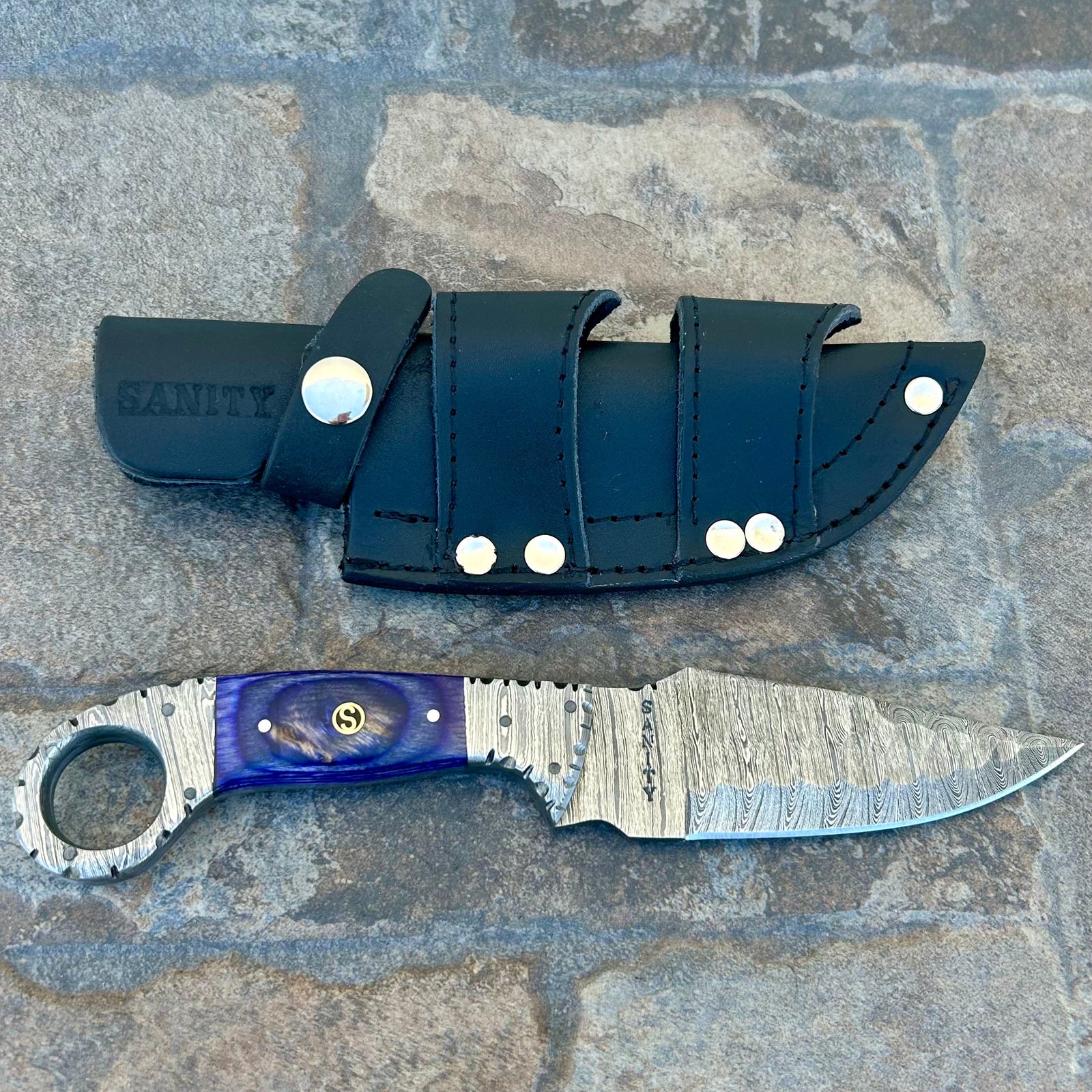 9” Al Capone - Purple Wood - Damascus - Horizontal & Vertical Carry