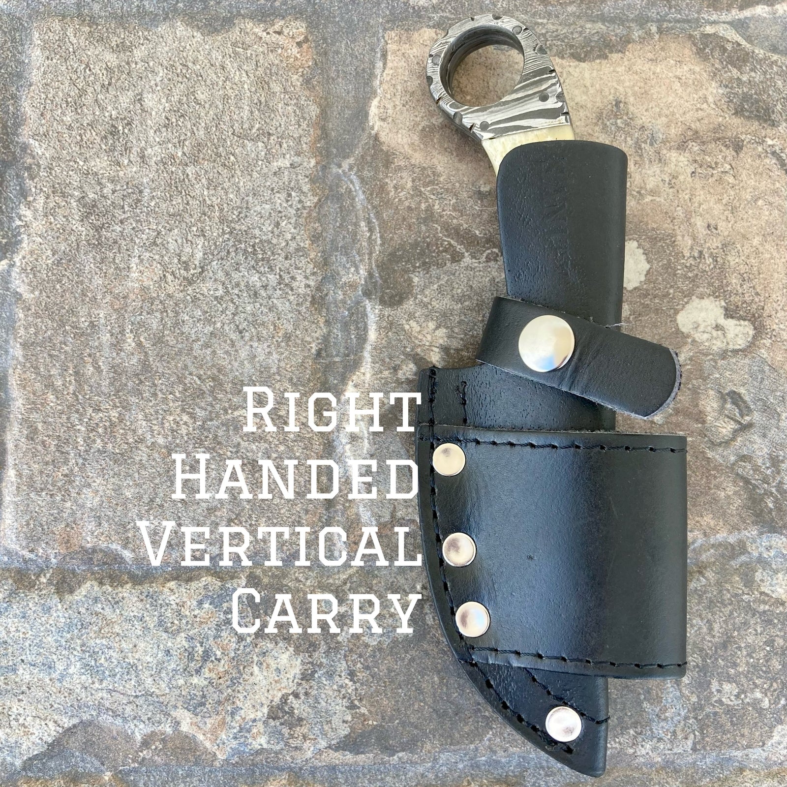 7.5” Al Capone - Bone - Damascus - Horizontal & Vertical Carry - AC703
