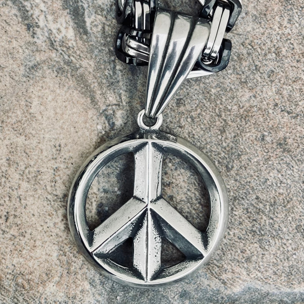 Pull Chain Peace Sign Sterling Silver Victory Hand (Peace Sign) Poor