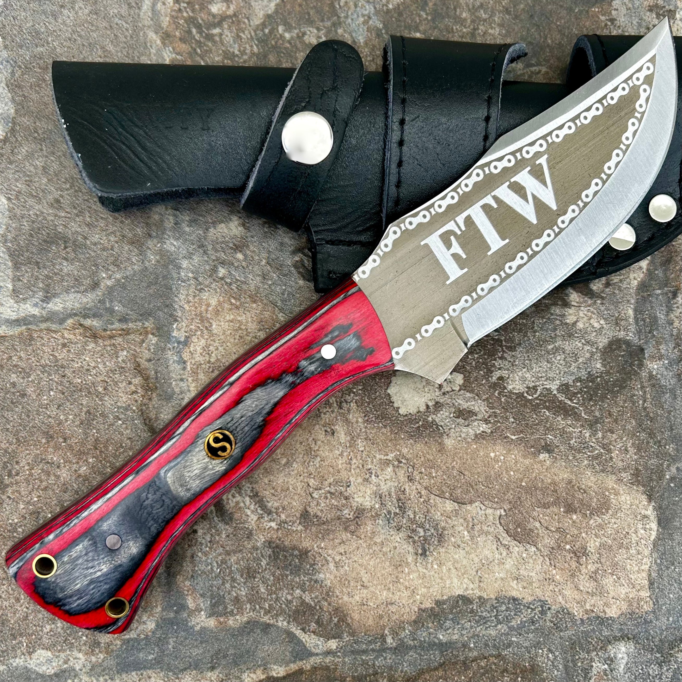 10” Rough Rider Series - FTW - Red Wood - D2 Steel - Horizontal & Vert