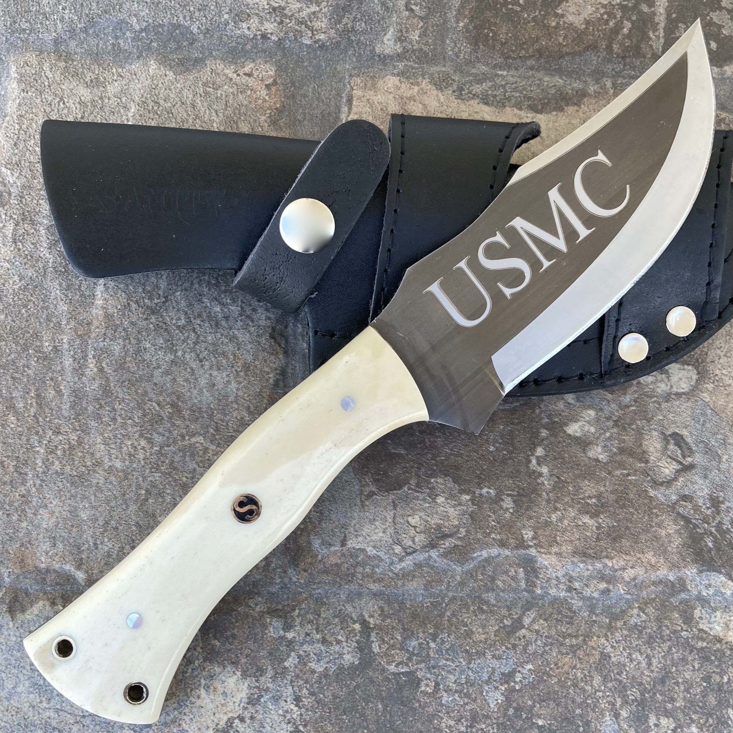 10” Rough Rider Series - USMC - Bone - D2 Steel - Horizontal & Vertica