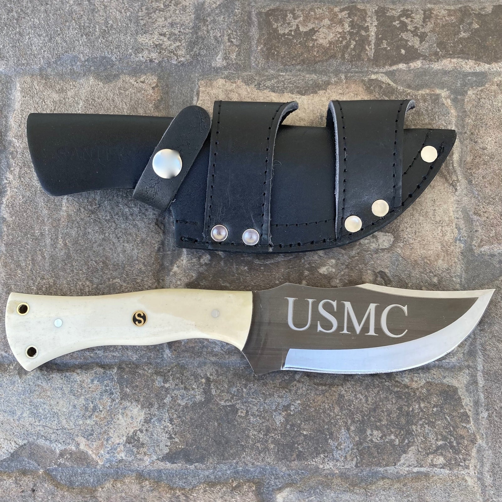 10” Rough Rider Series - USMC - Bone - D2 Steel - Horizontal & Vertica