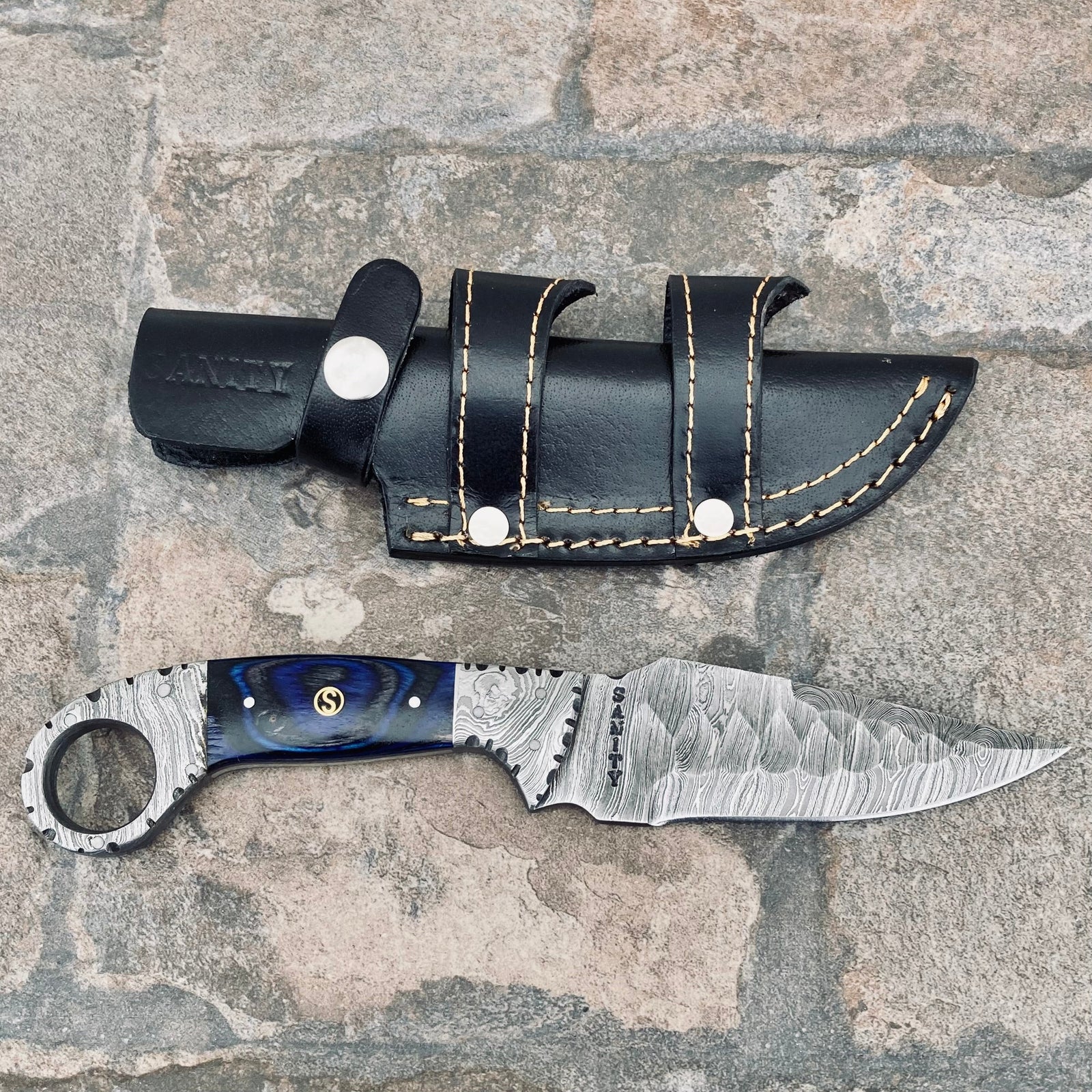 Al Capone - Blue & Black Wood - Horizontal & Vertical Carry - 9 inches