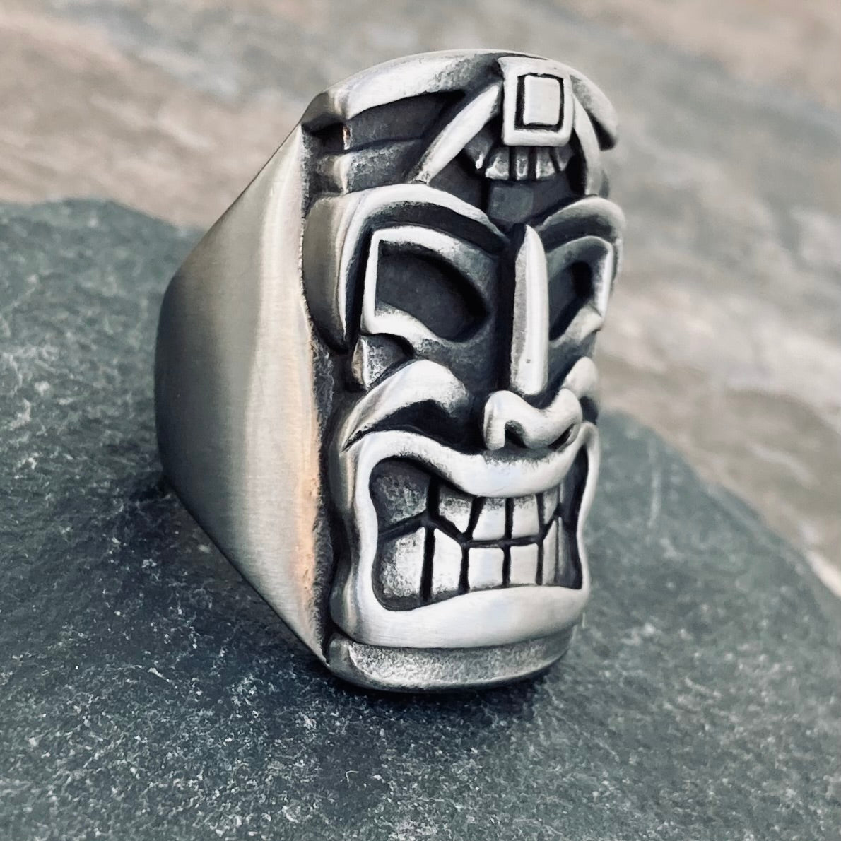 Skull Ring | Tiki Ring - The Hawaiian Tiki | Sanity Jewelry